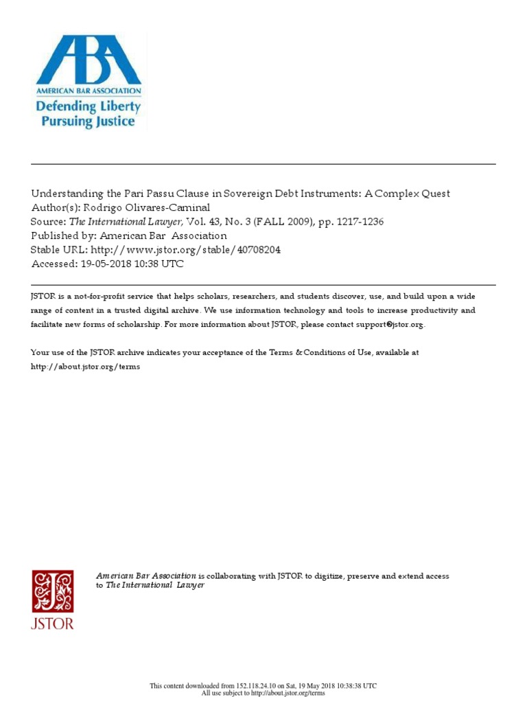 Understanding The Pari Passu | PDF | Information Science