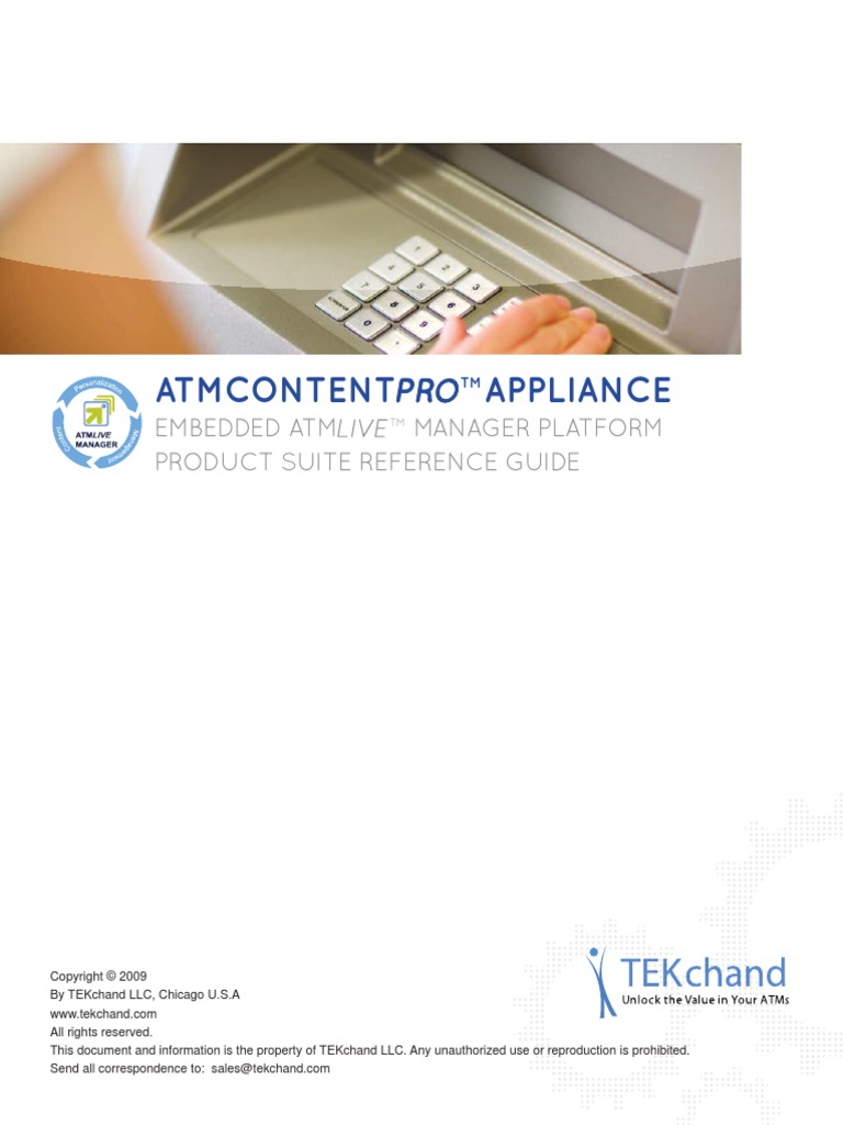 Atm Live Manager Platform Product Suite | PDF | Automated Teller Machine | Graphical User Interfaces