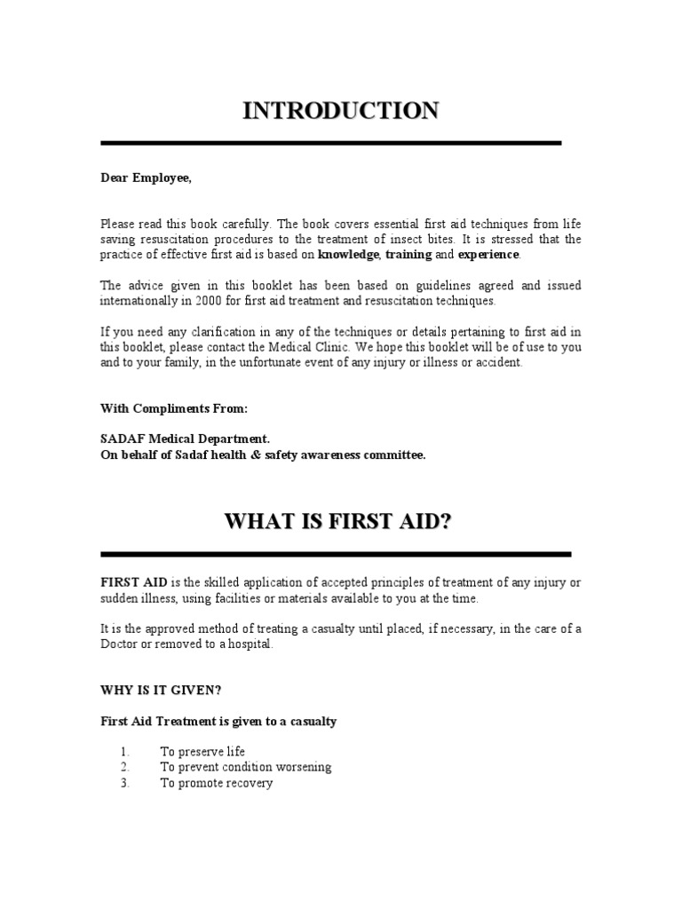First Aid Booklet | PDF | First Aid | Burn