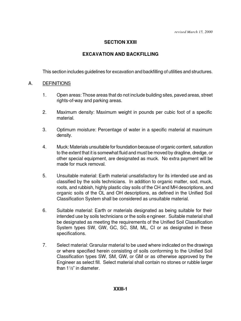 Excavation and Backfilling Guidelines | PDF | Soil | Infrastructure