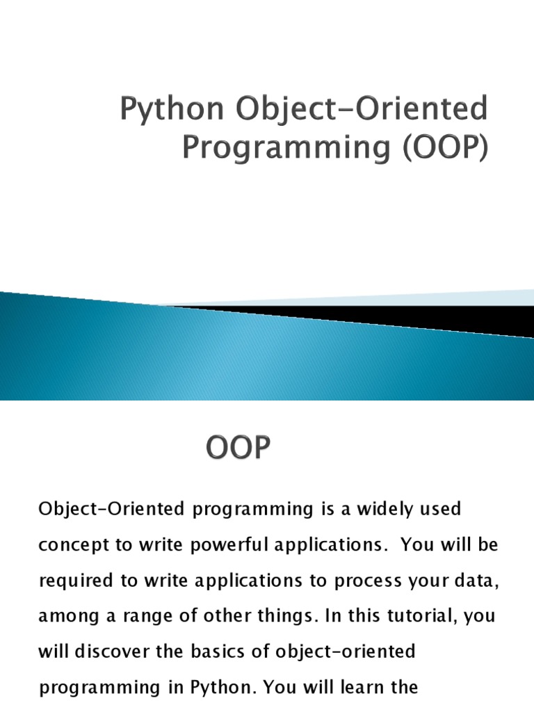 Oop Pyhton Pdf Object Oriented Programming Class Computer Programming