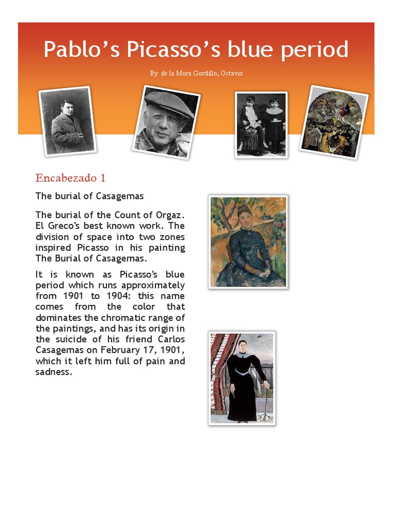 Blue Period of Picasso-English | PDF