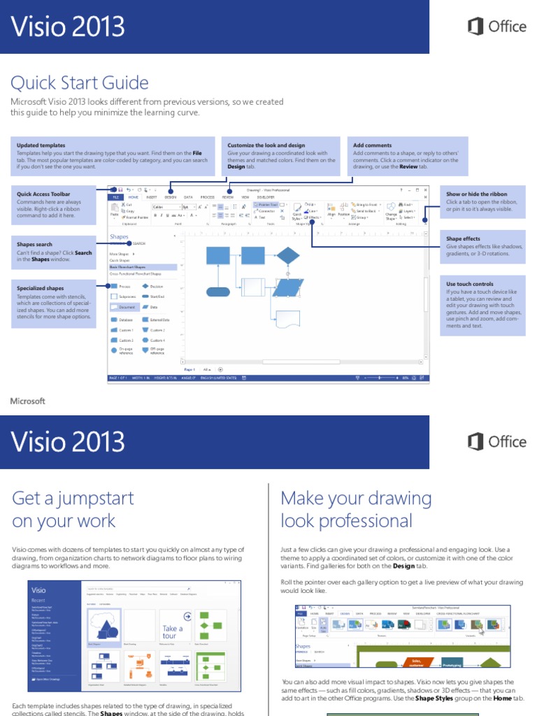 Visio 2013 Quick Start Guide | PDF | Share Point | File Format