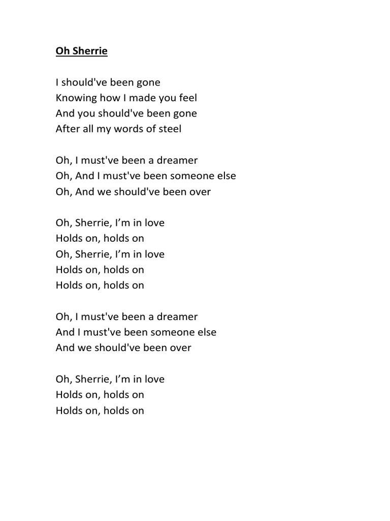 Oh Sherrie | PDF | Poetry