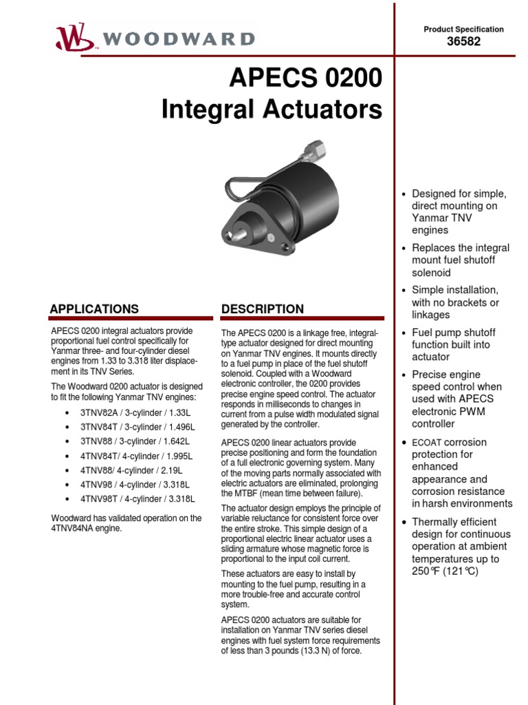 APECS 0200 Integral Actuators | PDF | Actuator | Engines