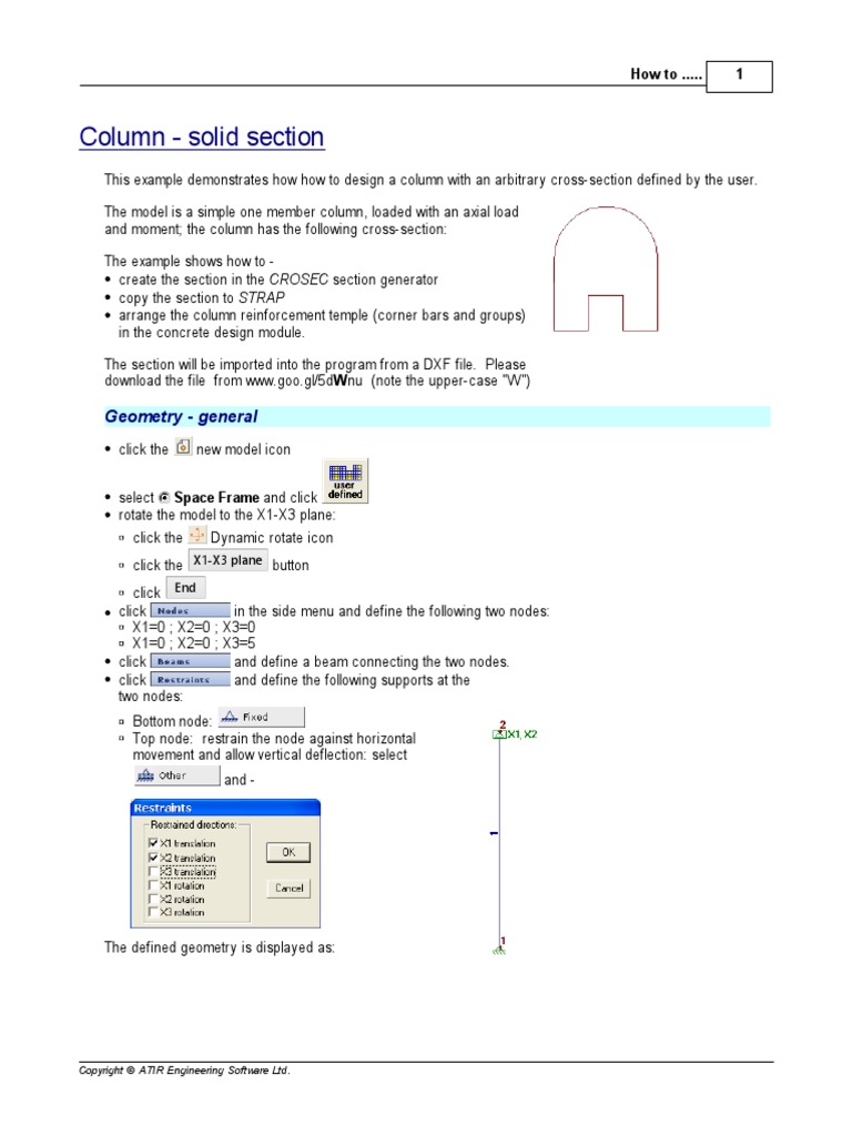 Column - Solid Section: Geometry - General | PDF | Icon (Computing ...