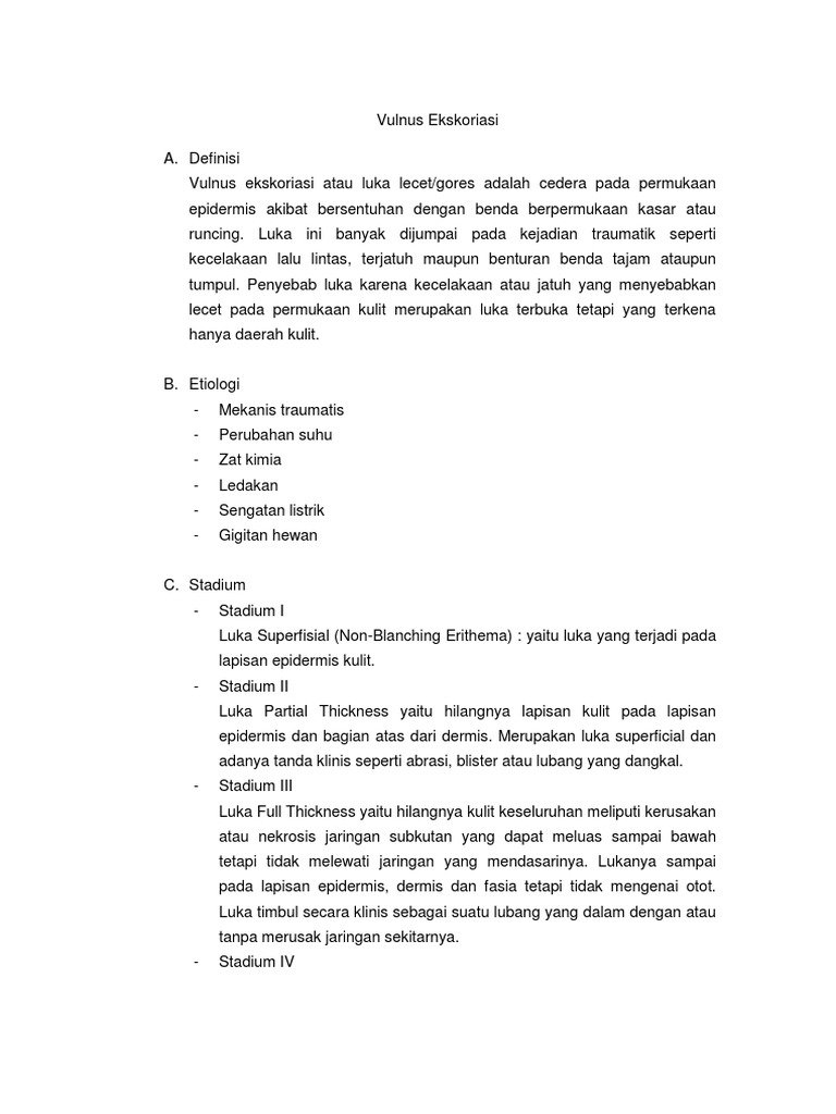 Vulnus Ekskoriasi M2 | PDF