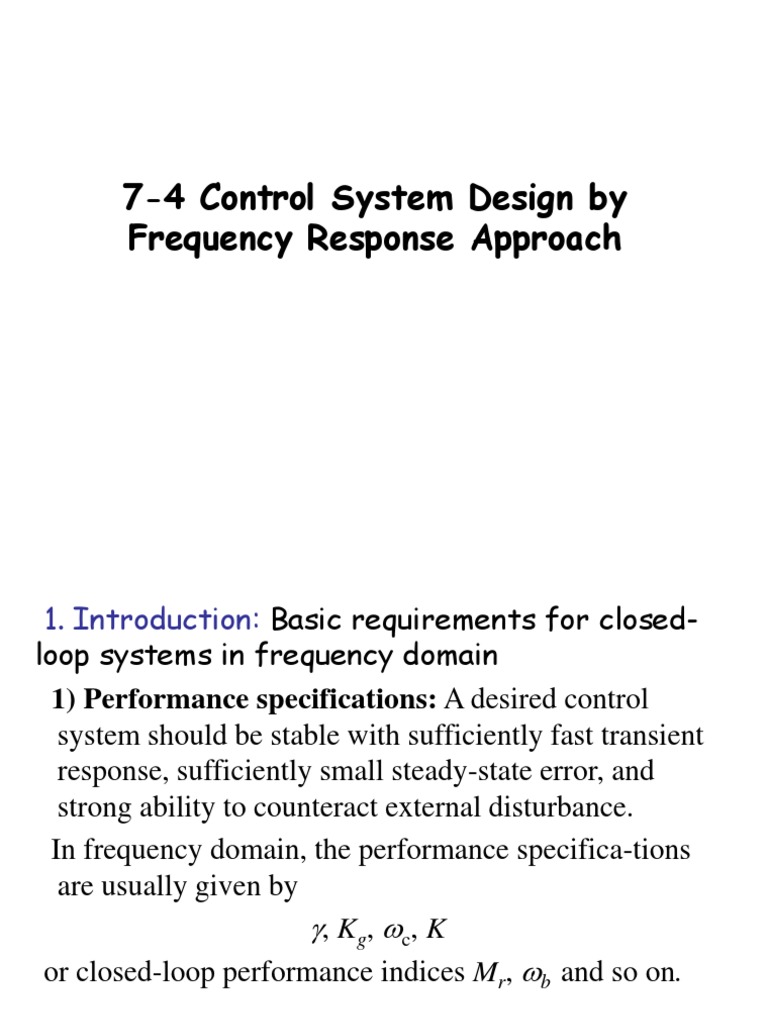 Control System Design by Using Frequency Response Approach | PDF ...