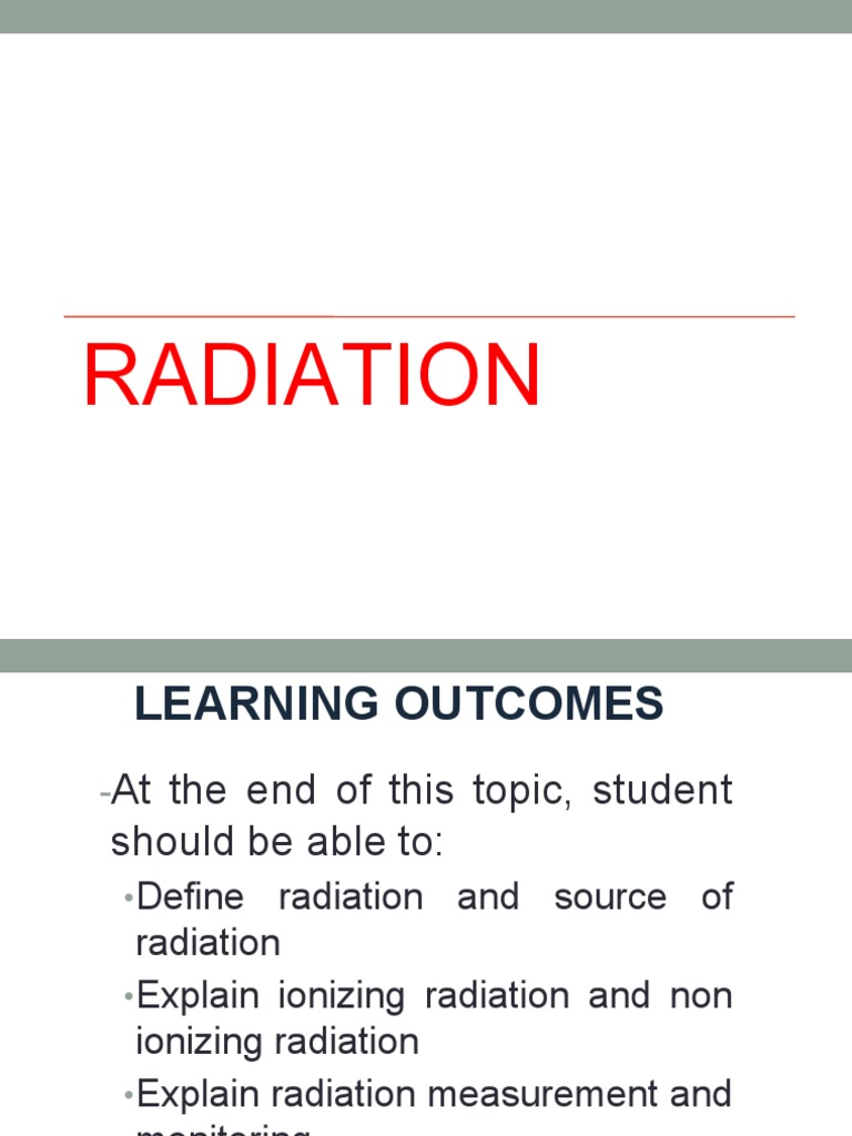 Radiation | PDF | Ionizing Radiation | Electromagnetic Radiation