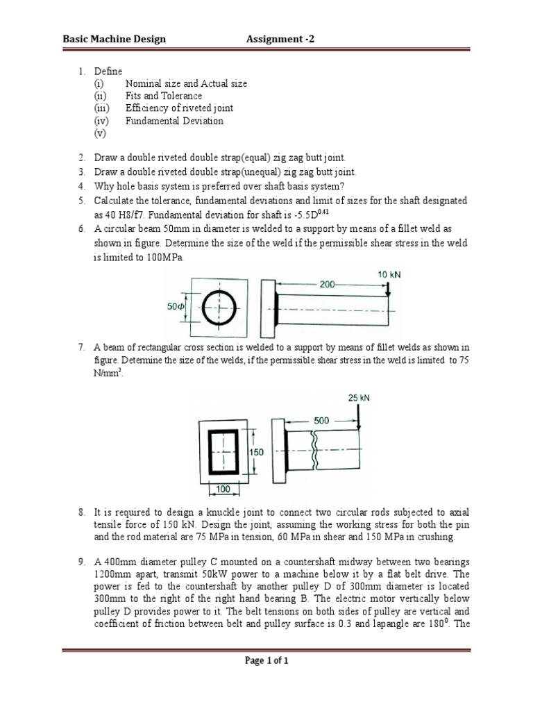 Basic Machine Design Assignment - 2 | PDF