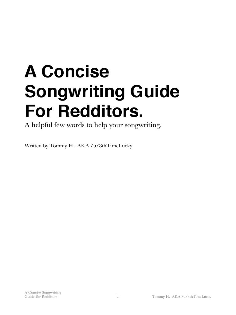 Essential Songwriting Tips for Beginners | PDF | Songwriter | Refrain