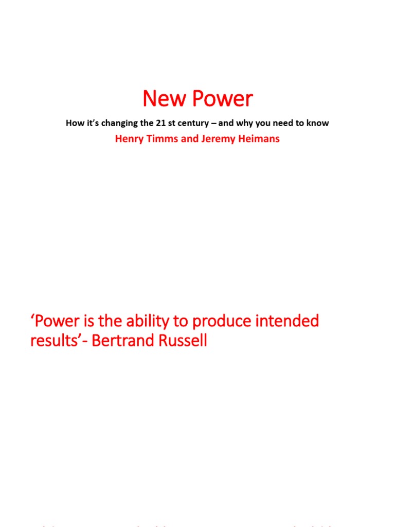 Understanding New Power Dynamics | PDF | Business