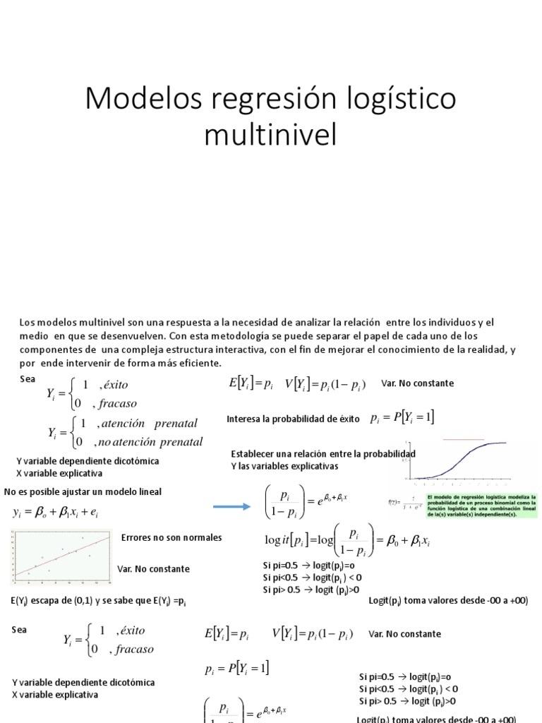 Modelos Logistico Multinivel 1-24 | PDF | Regresión logística | Teoría ...