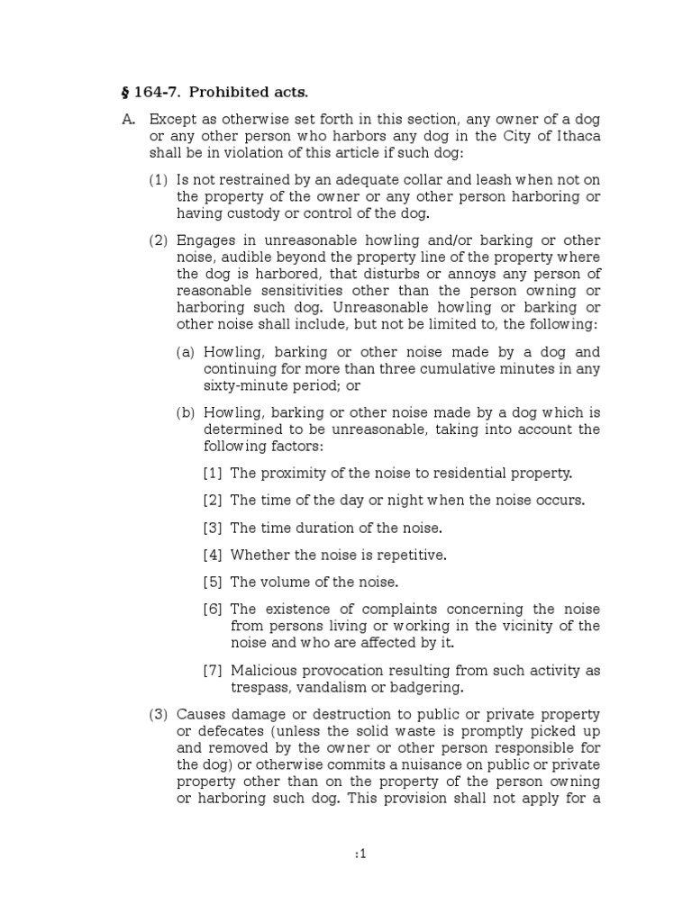 Prohibited Acts | PDF | Leash | Property