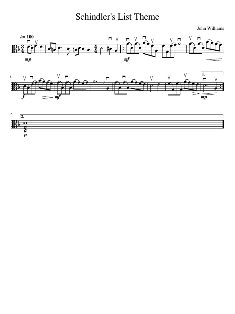 Schindlers List Theme | PDF