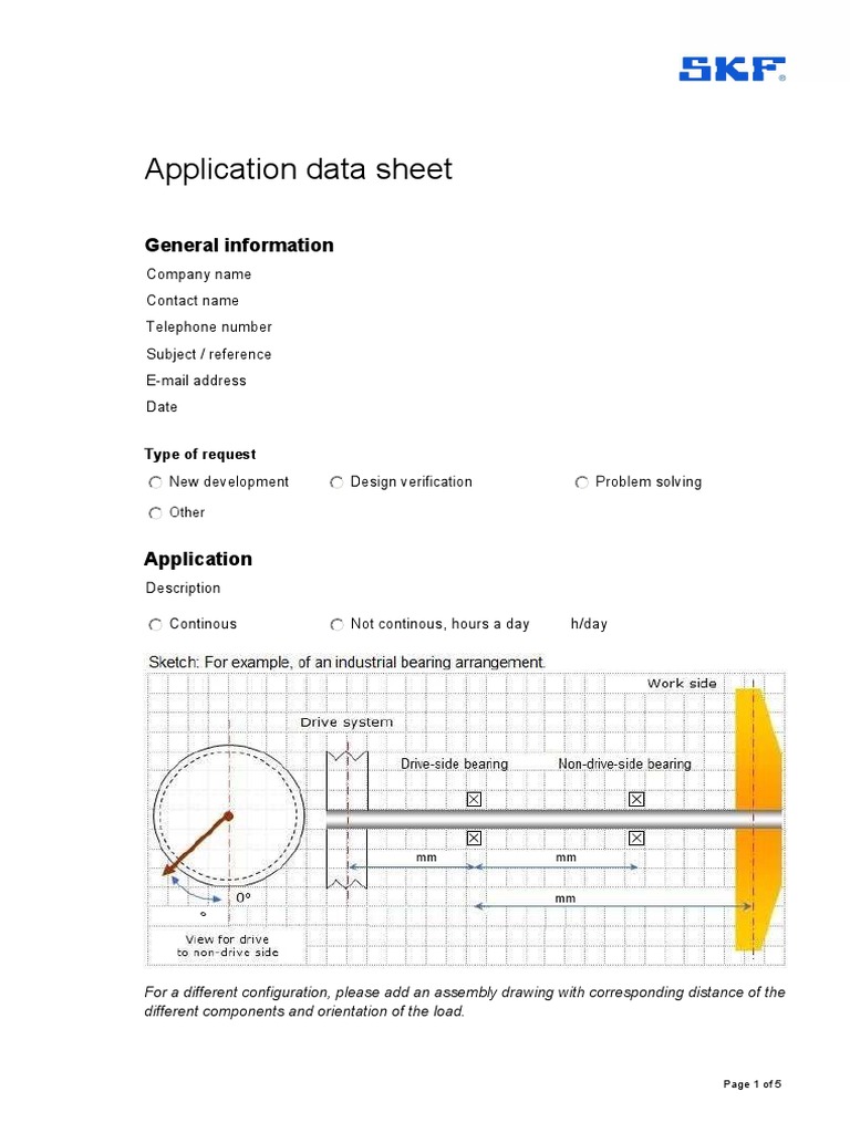Application Data Sheet: General Information | PDF | Bearing (Mechanical ...