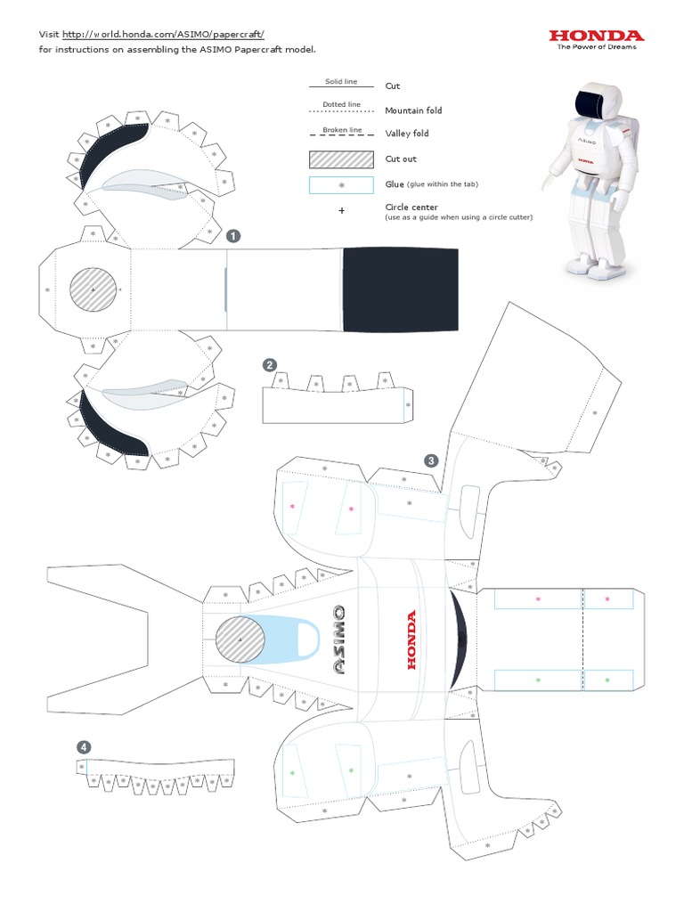 ASIMO Papercraft Assembly Guide | PDF