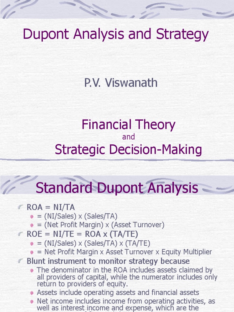 Dupont Analysis Application | PDF | Marketing | Strategic Management