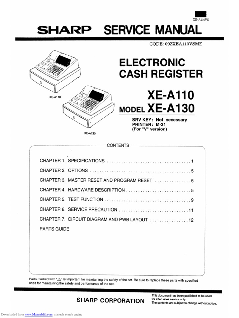 Sharp Servicemanual: Electronic Cash Register | PDF | Printer ...