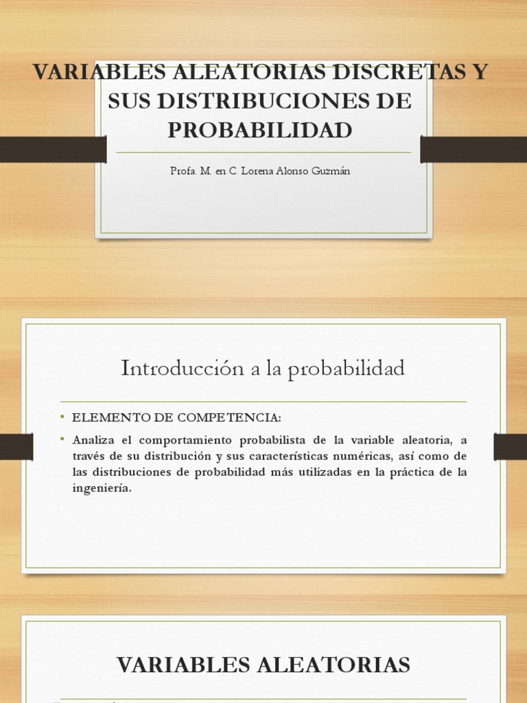 Variables Aleatorias Discretas | PDF | Variable aleatoria | Distribución de probabilidad