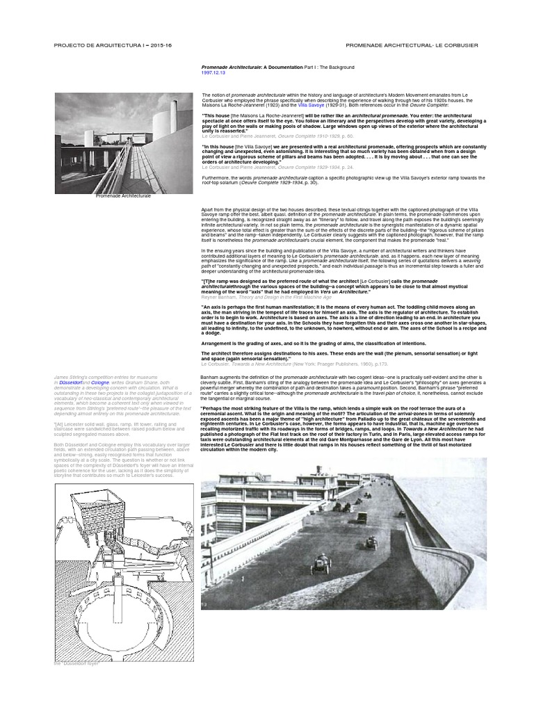 Promenade Architectural - Le Corbusier | PDF | Art Media
