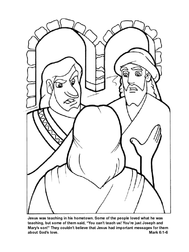 Mark 6.1-6 Coloring Page | PDF