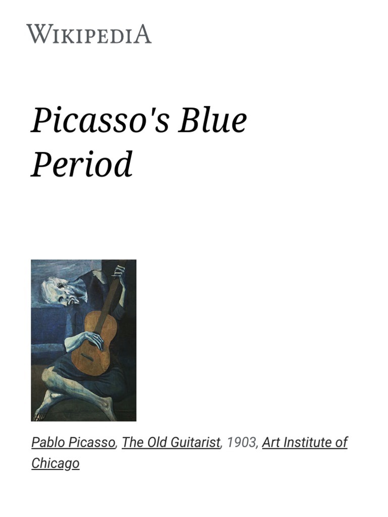 Picasso's Blue Period - Wikipedia | PDF | Plastic Arts | Paintings