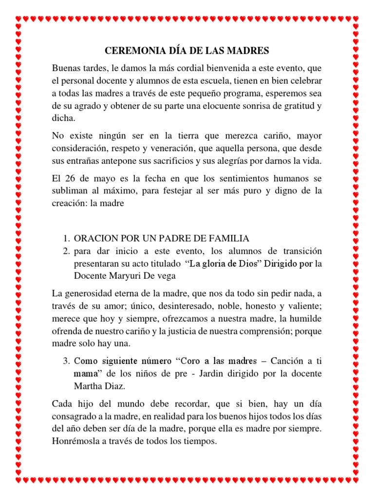 Ceremonia Día de Las Madres | PDF