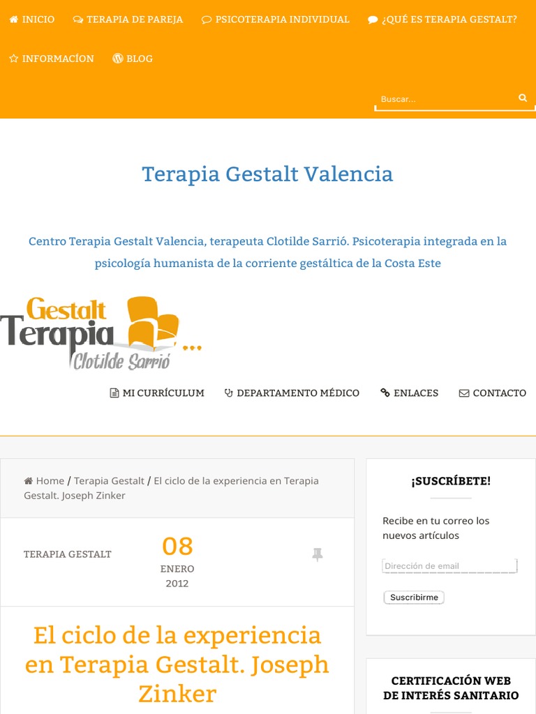 El Ciclo de La Experiencia en Terapia Gestalt. Joseph Zinker - Terapia ...