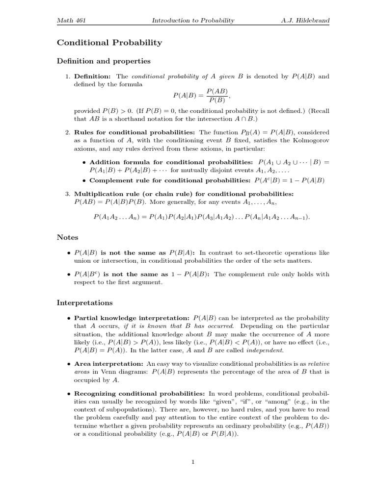 Conditional Probability: Definition and Properties | Download Free PDF | Probability | Logic