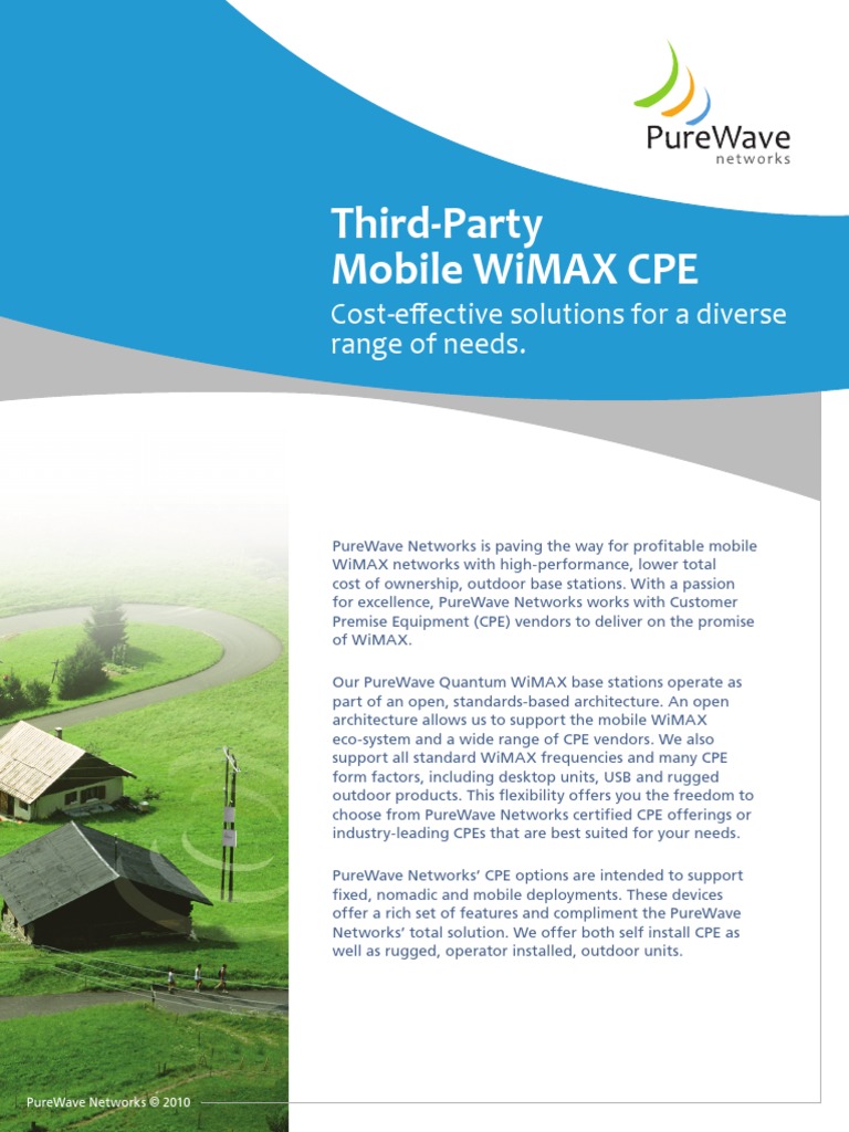 Third-Party Mobile Wimax Cpe: Cost-Effective Solutions For A Diverse ...