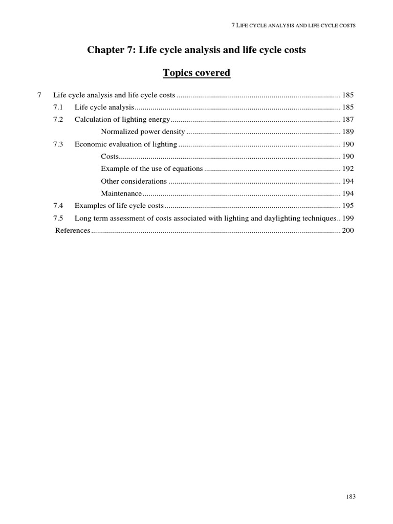 7 - Life Cycle Analysis and Life Cycle Costs | PDF | Life Cycle ...