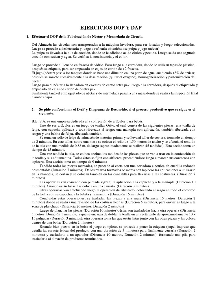 Ejercicios Dop y Dap | PDF | Naturaleza