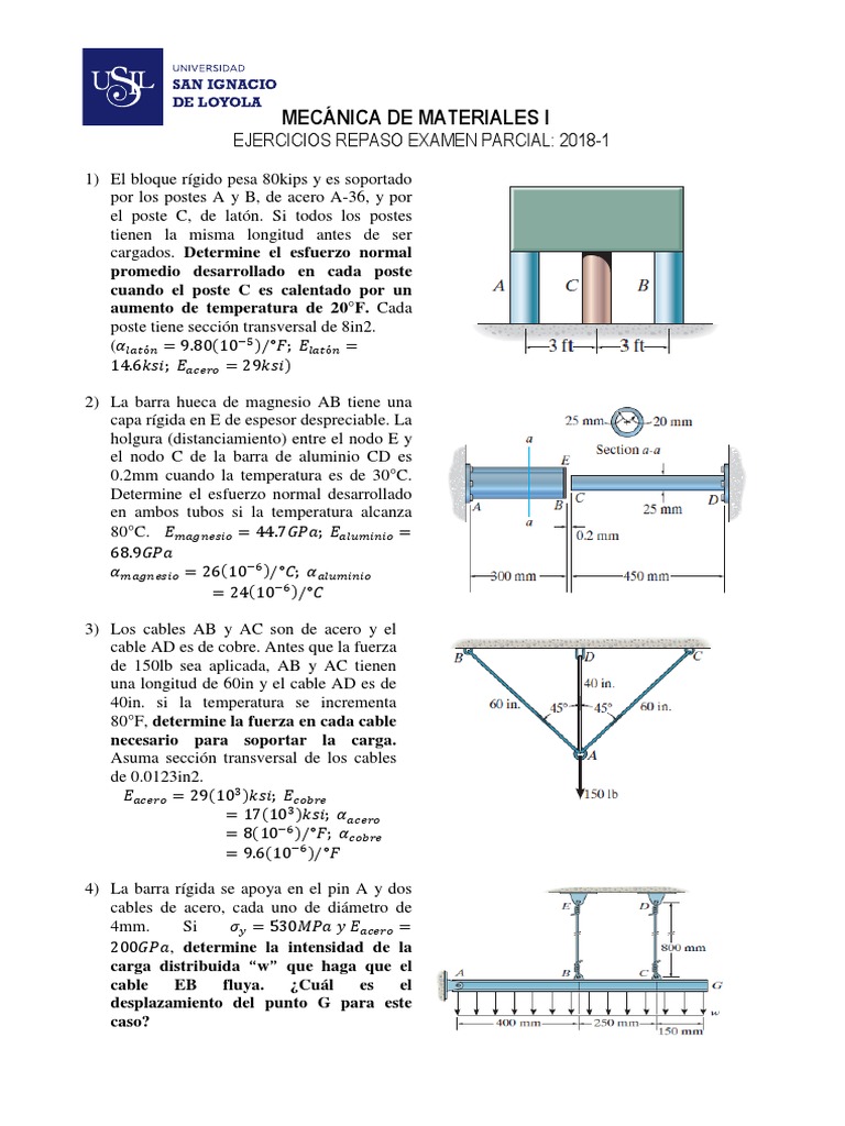 Ejercicios Propuestos Exp | PDF | Acero | Aluminio