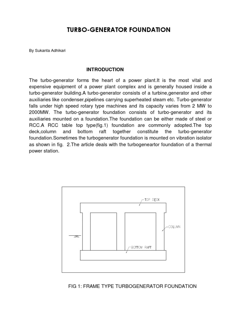 Turbo-Generator Foundation Design Guide | PDF | Deformation ...
