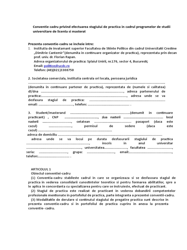 Conventie Practica | PDF