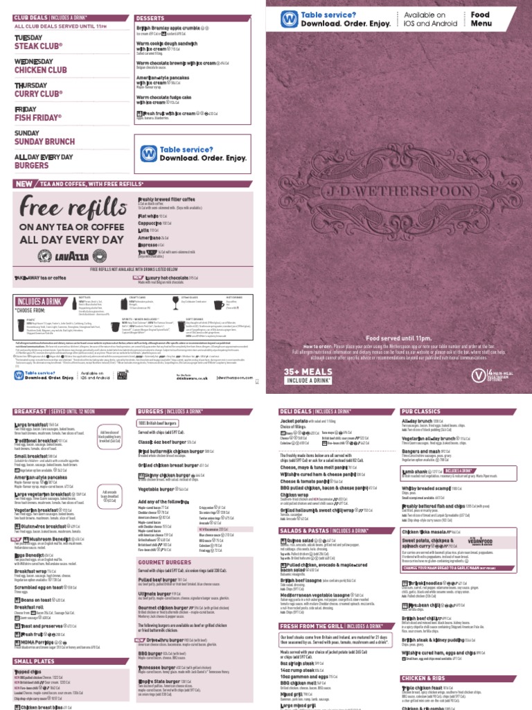 Wetherspoon Summer Menu 2018 PDF | PDF | Hamburgers | Sausage