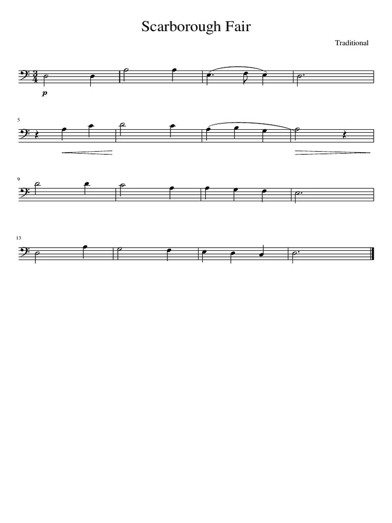 Traditional Scarborough Fair Lyrics | PDF