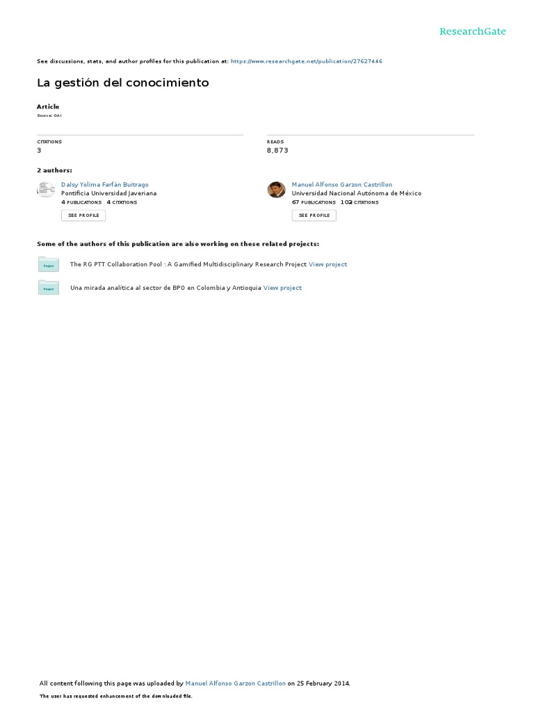 La Gestion Del Conocimiento TEORIA | PDF | Conocimiento administrativo ...