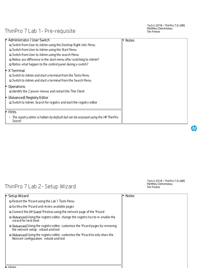 HP Thinpro Lab | PDF | Icon (Computing) | System Software