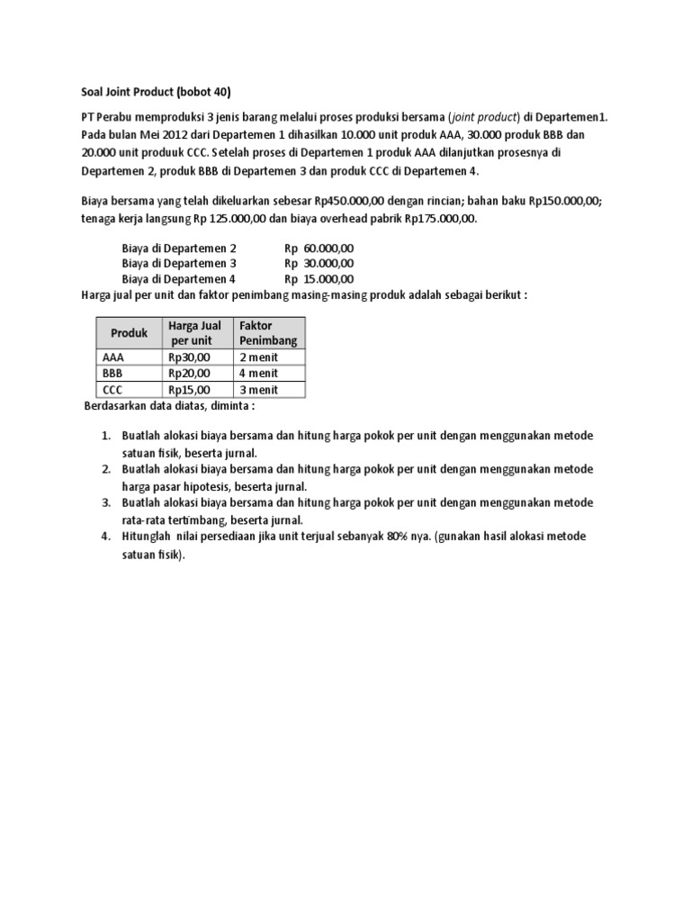 Soal Joint Product | PDF
