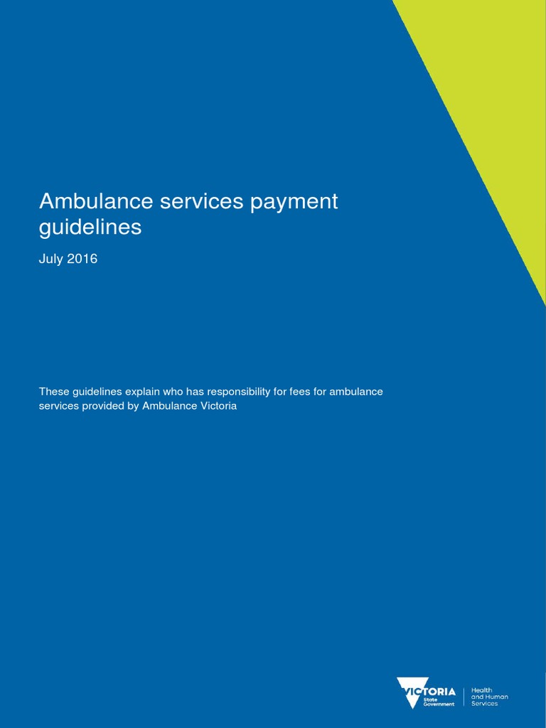 Ambulance Payment Guidelines 2016 PDF | Download Free PDF | Health ...