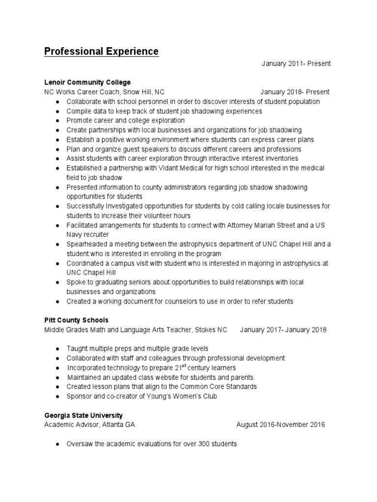 Abbreviated Resume | Download Free PDF | Students | Teachers