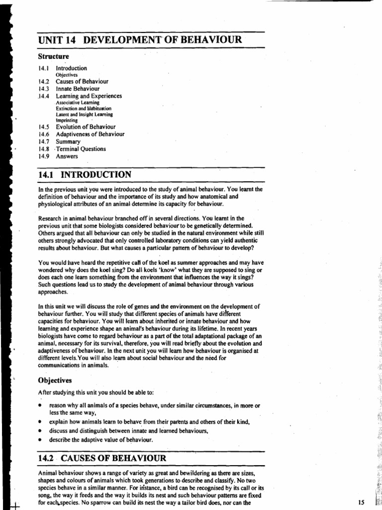 Development of Animal Behaviour | PDF | Ethology | Instinct