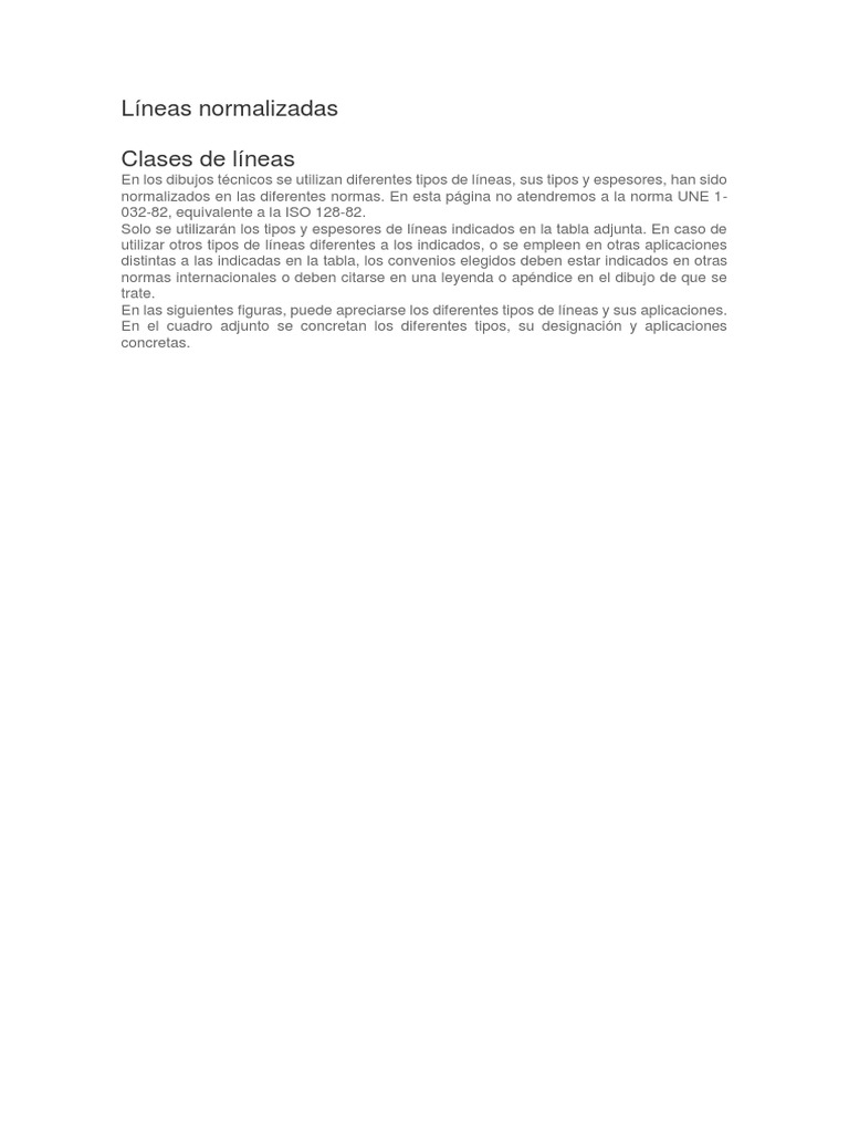 Tipos y Normas de Líneas en Dibujo Técnico | PDF | Dibujo | Dibujo técnico