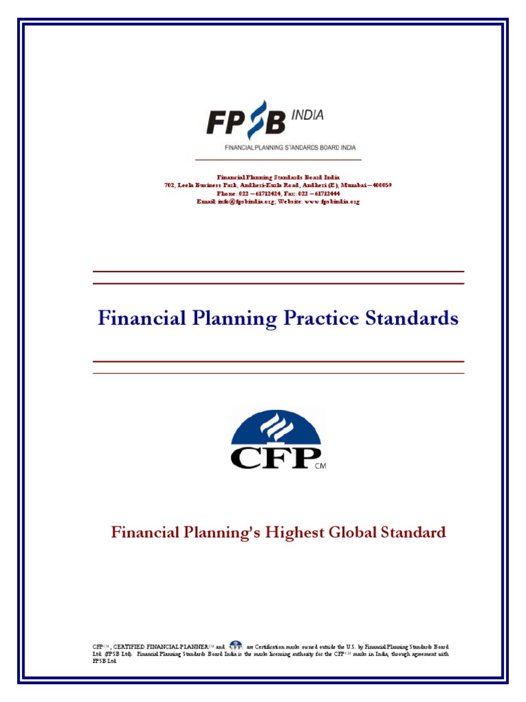 FPSB 6-Step Financial Planning Guide | PDF | Financial Plan | Conflict ...