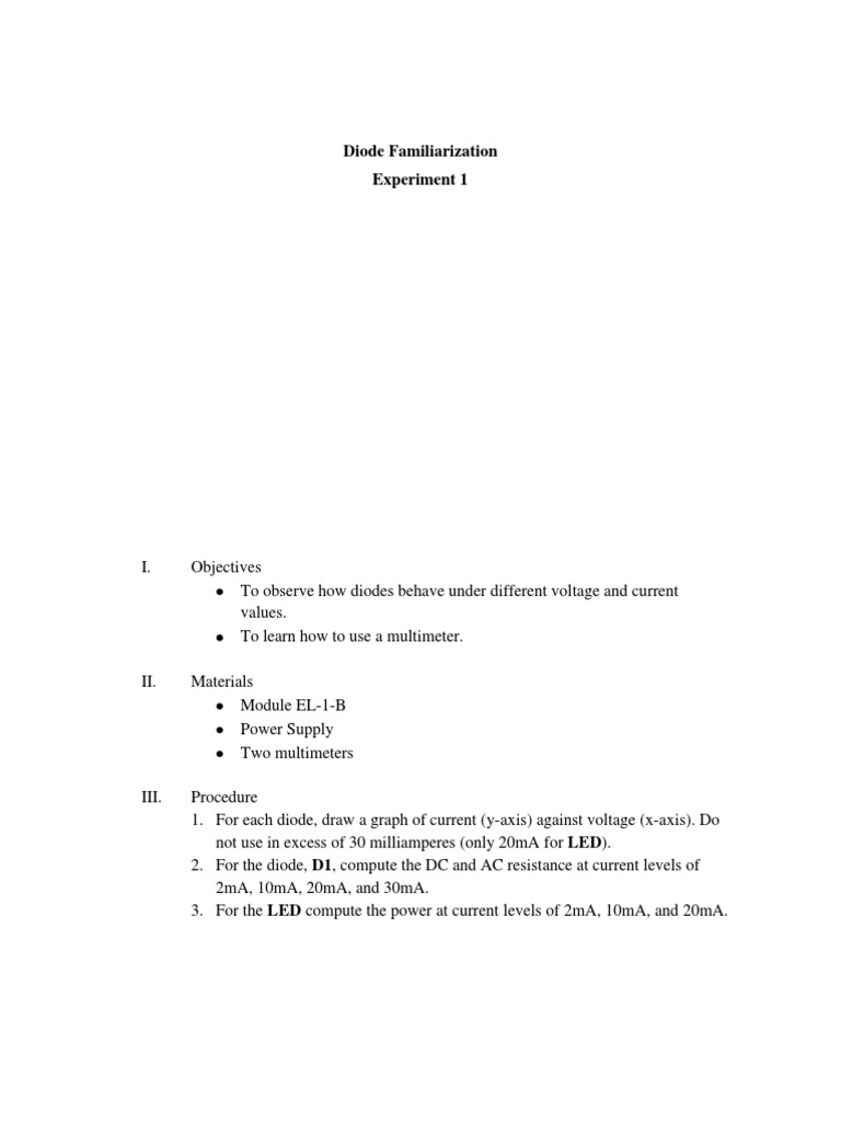 Lab Report | PDF | Electrical Resistance And Conductance | Diode