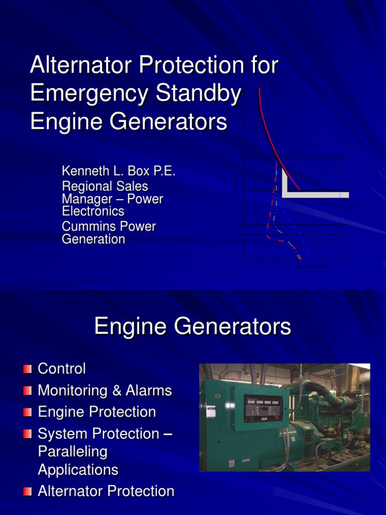 Alternator Protection For Emergency StandbyEngine Generators | PDF ...
