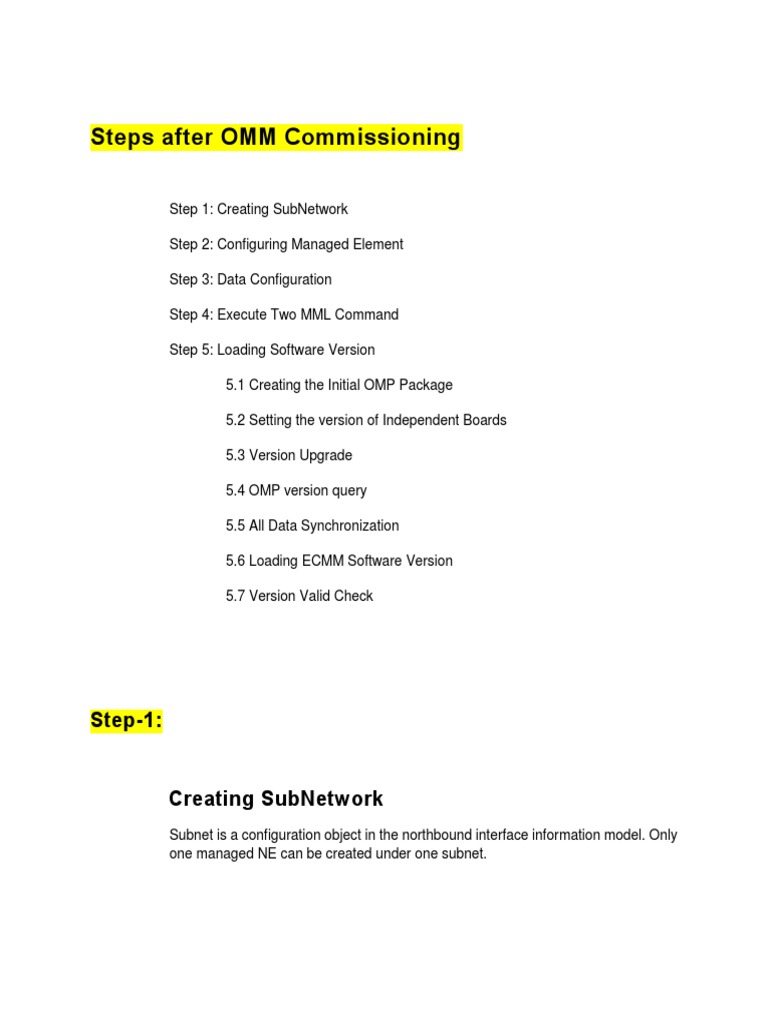 Steps After OMM Commissioning | PDF | File Transfer Protocol | Computing