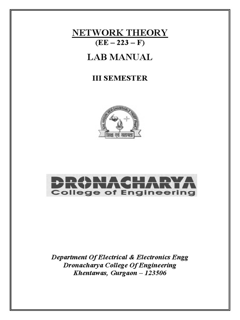 Network Theory Lab Manual | PDF | Operational Amplifier | Spice